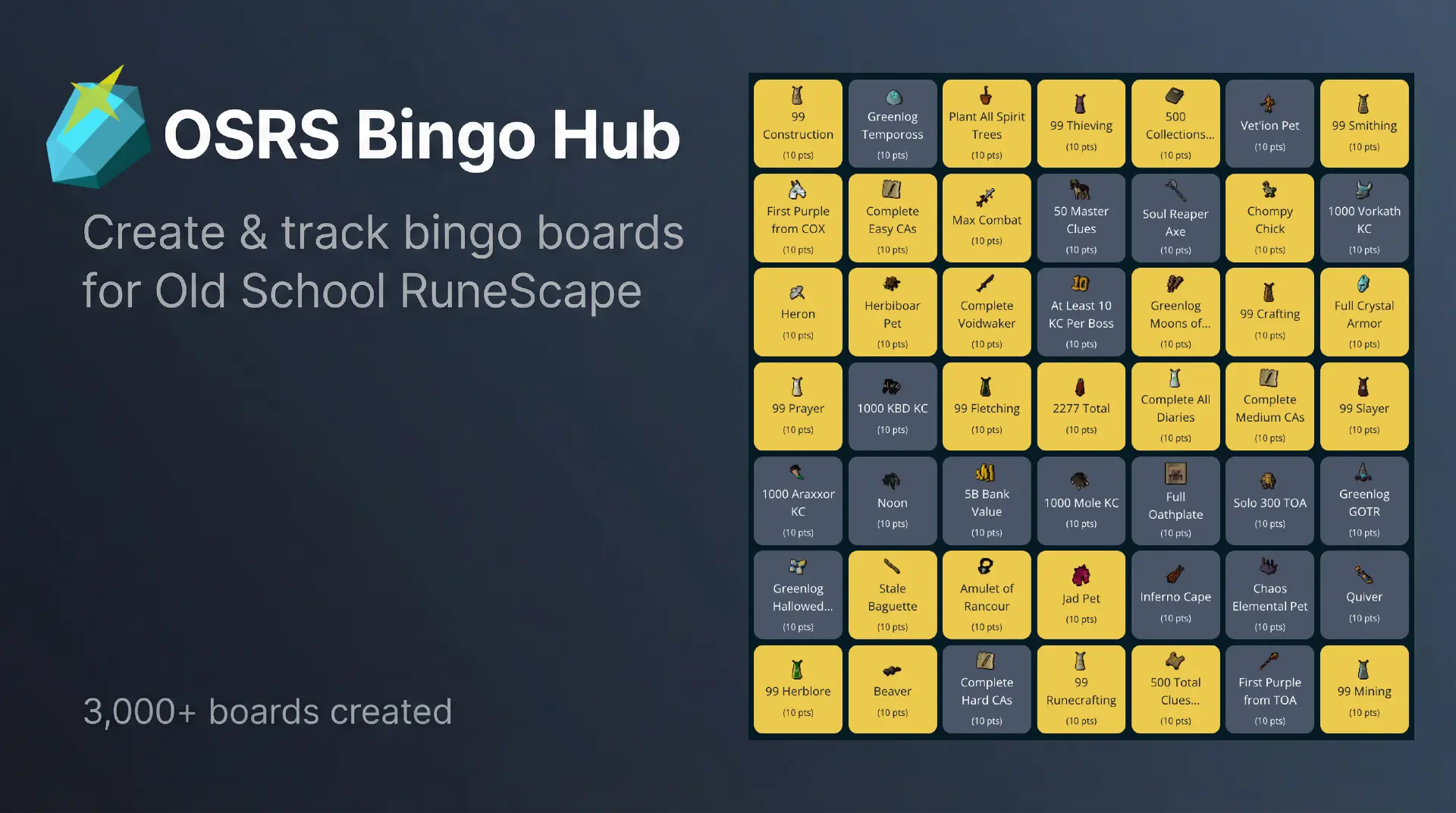 OSRS Bingo Hub - Bingo, Events & Clan Tournaments